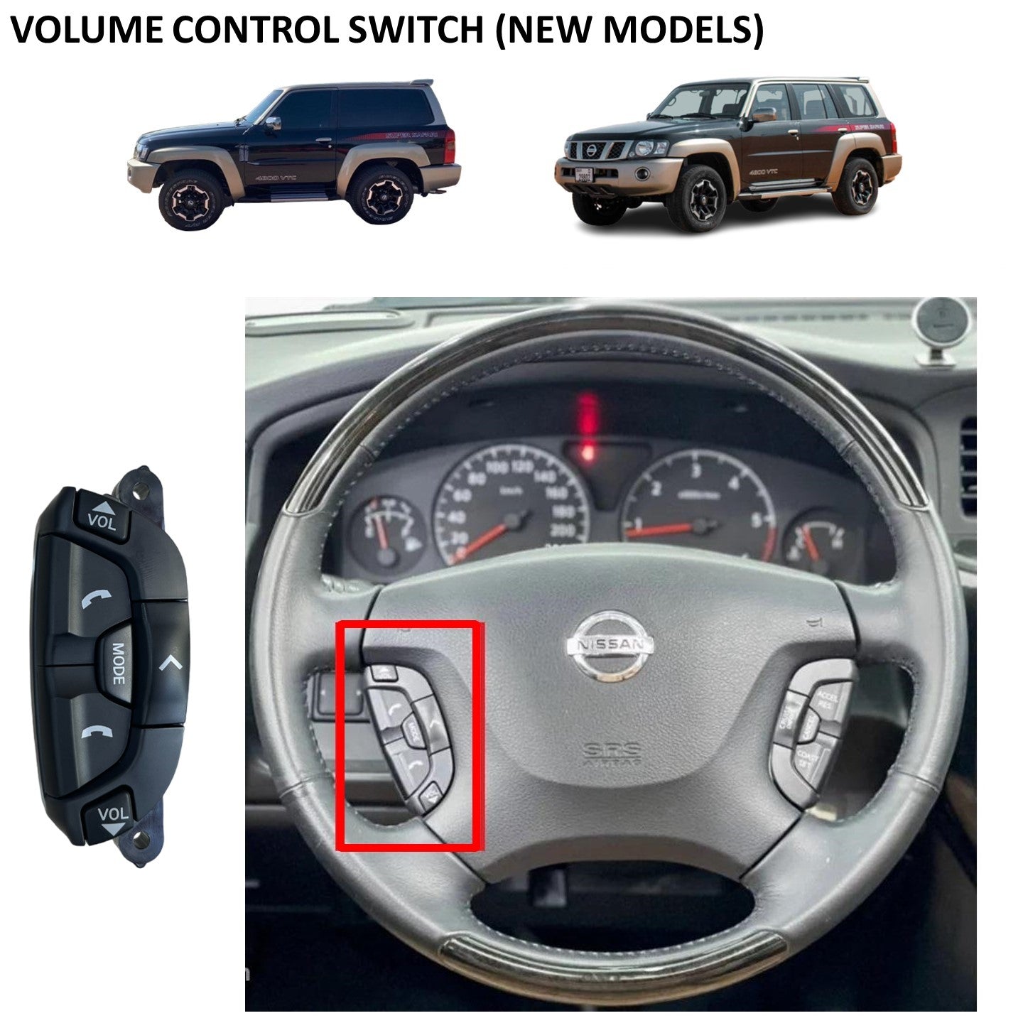 Steering Volume Audio Control Switch Nissan Patrol Y61 VTC GU – Miles A ...